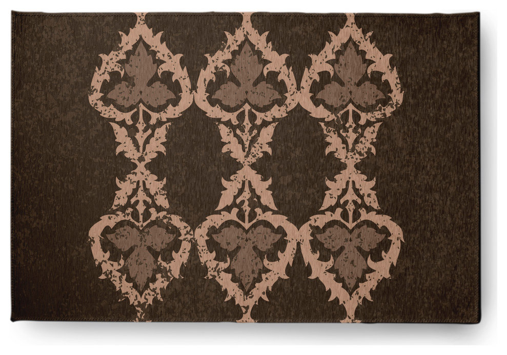 Fancy Leaves Soft Chenille Area Rug, 2'x3' - Contemporary - Doormats ...