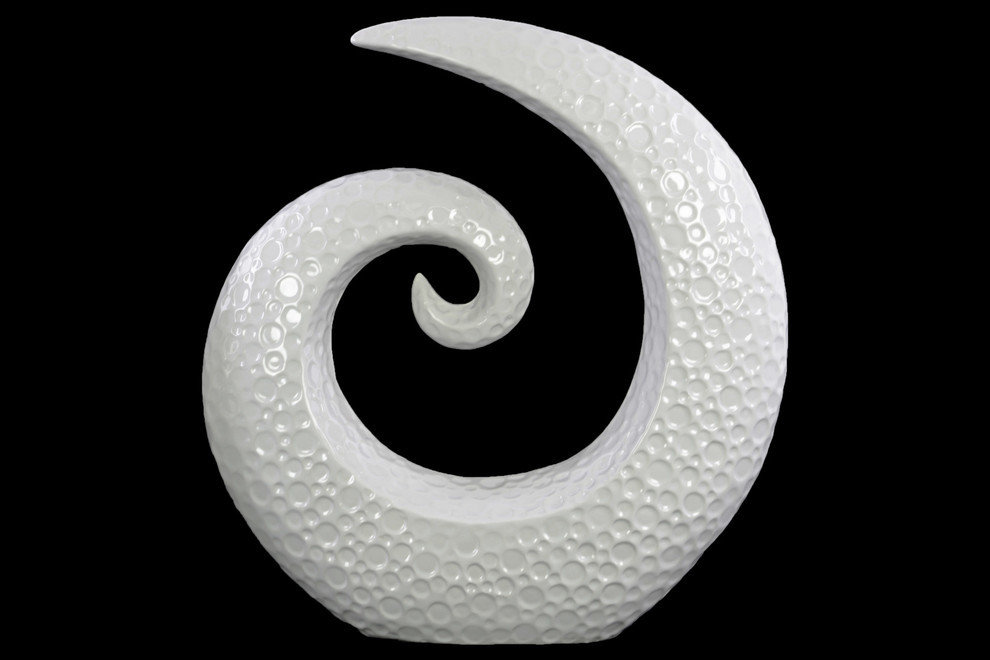 Ceramic Sculpture, Gloss White, Large - Contemporary - Decorative ...