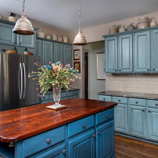 75 Beautiful French Country Kitchen with Blue Cabinets Pictures & Ideas ...