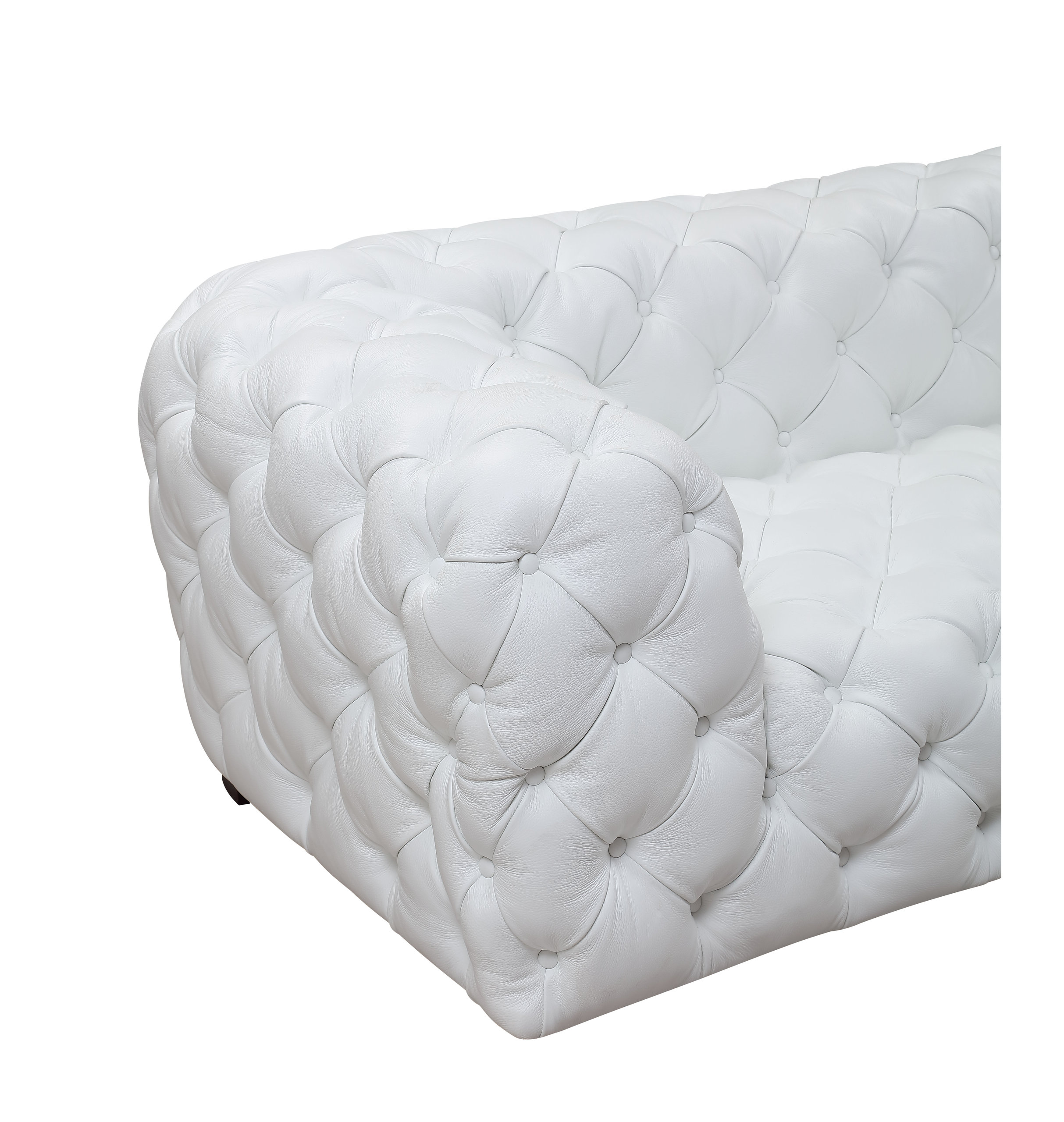 Divani Casa Dexter Transitional White Full Italian Leather 4 Seater ...