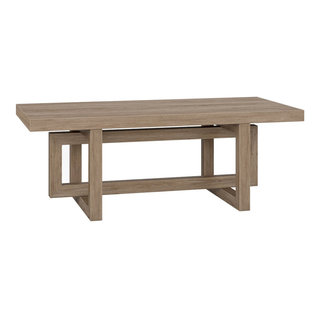 Breslow 47 Wide Rectangular Coffee Table in Antiqued Gray Oak ...