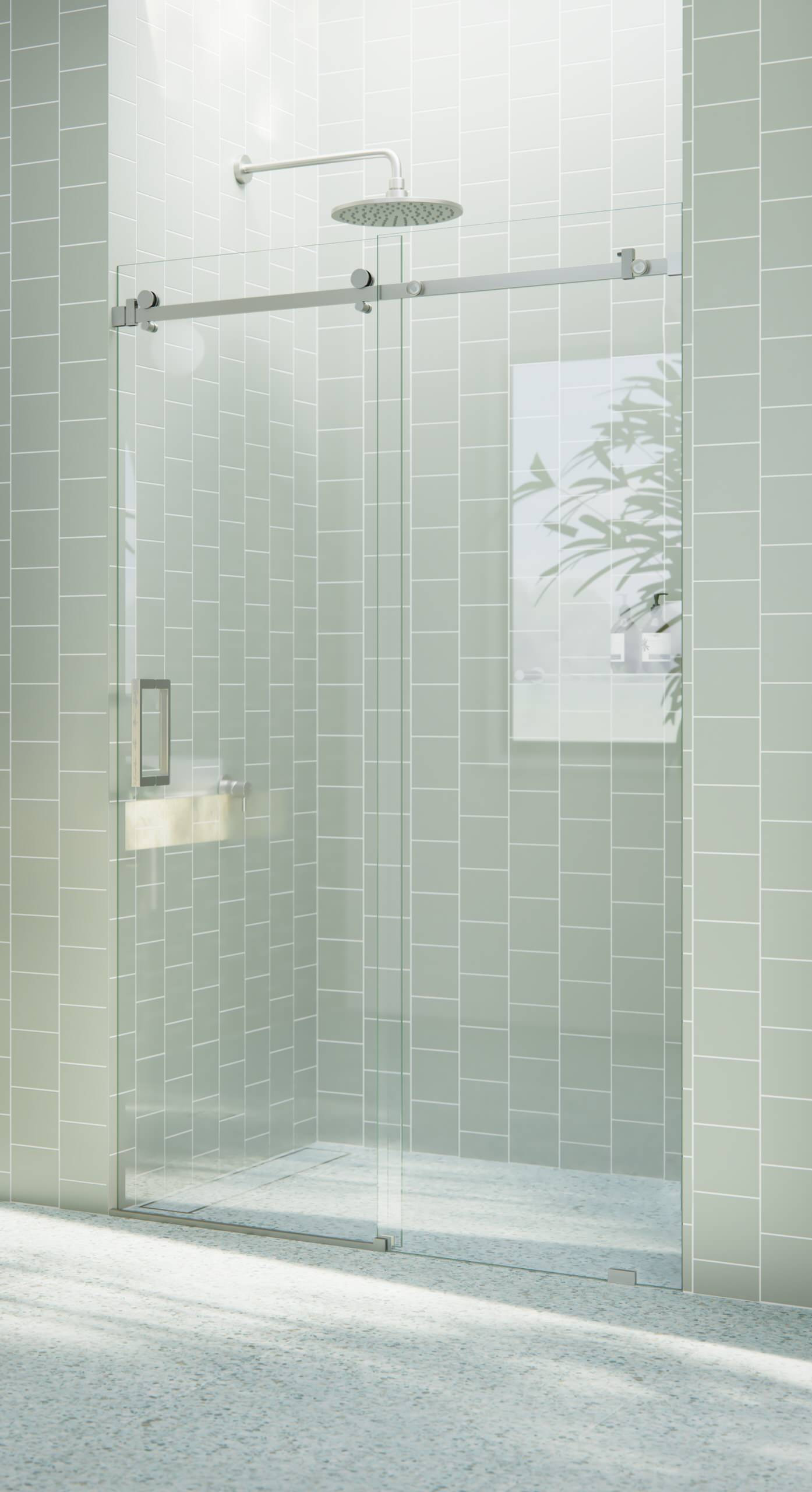 48-52"x78" Frameless Sliding Shower Door With Square Hardware ...