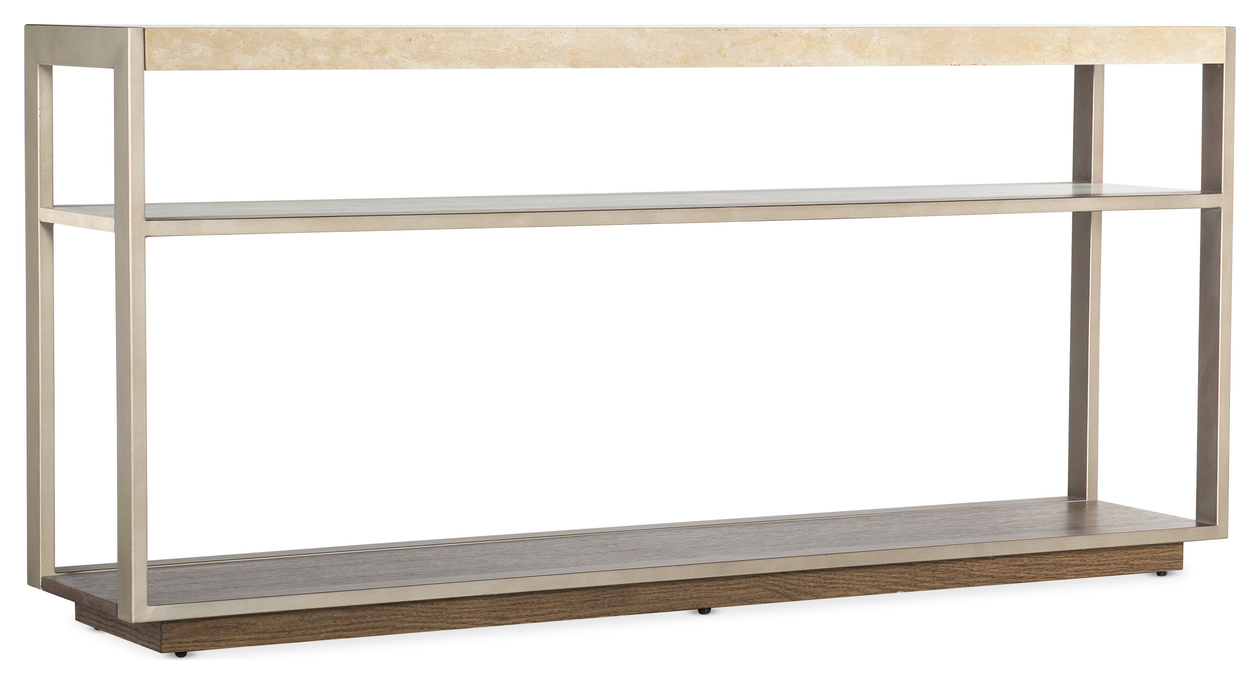 Hammon Travertine/Metal Square Console Table - Modern - Console Tables ...