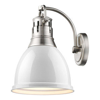 Duncan Wall Sconce, Pewter, White - Traditional - Wall Sconces - by ...