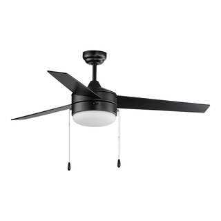 Maxim Lighting Trio 2-Light 52" 3-Bd Hugger Fan/Pull Chain, Black/WN/FR ...