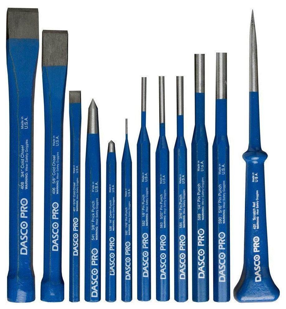 Dasco Pro 88 Punch and Chisel Kit, High Carbon Steel, 12-Piece ...