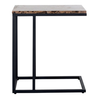 Brown Marble Sofa Table | OROA Orion - Industrial - Side Tables And End ...