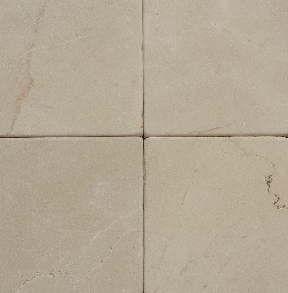 Ivory Cream Marble Tiles, Tumbled Finish, Sample - Traditional - Wall ...