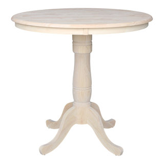 Round Top Pedestal Table, 36 Inch Round - Traditional - Indoor Pub And ...