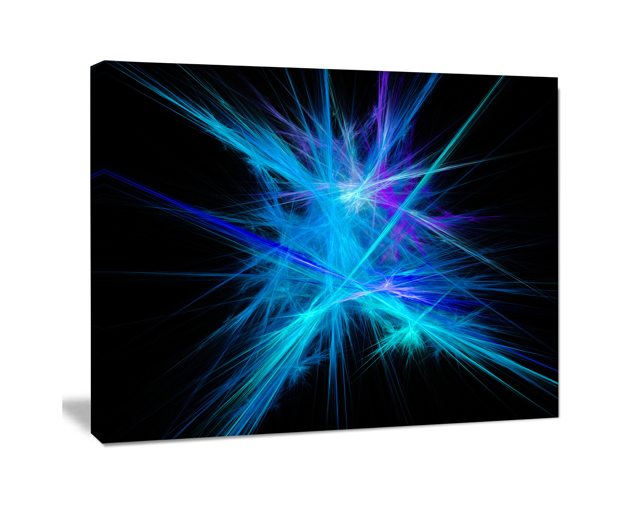 Clear Blue Spectrum of Light, Abstract Canvas Art Print, 20"x12"x1 ...