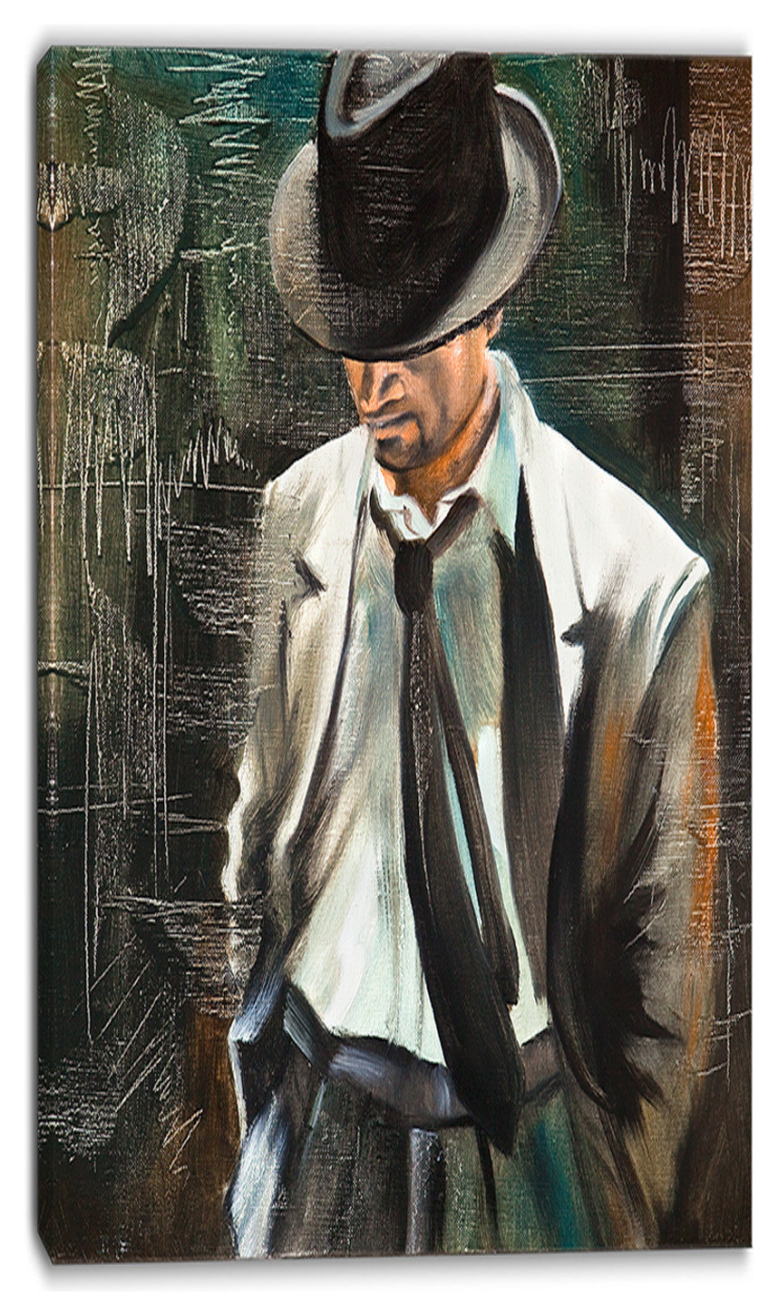 "The Gentleman" Portrait Canvas Art Print, 20"x40" - Contemporary ...