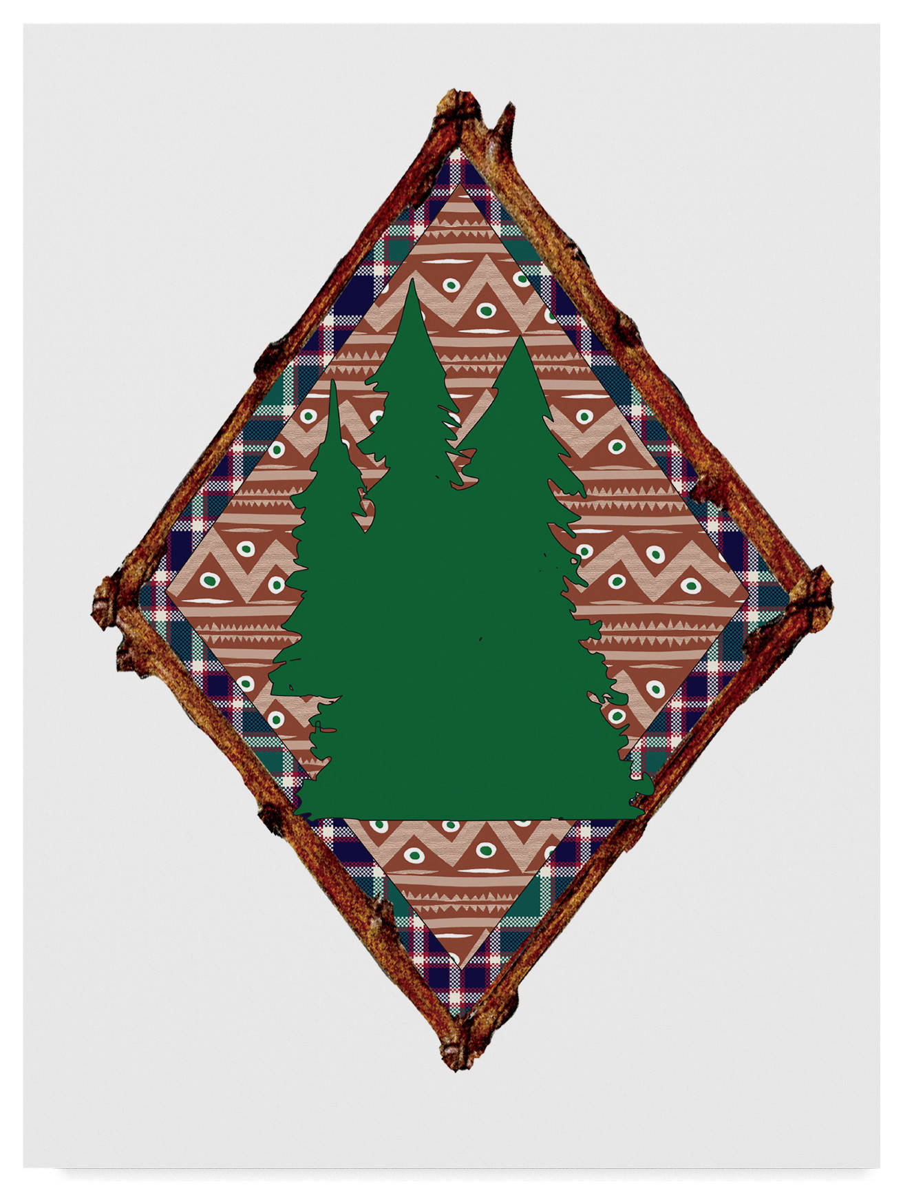 "Forrest Diamond Sign" by Sher Sester, Canvas Art, 47"x35" - Rustic ...