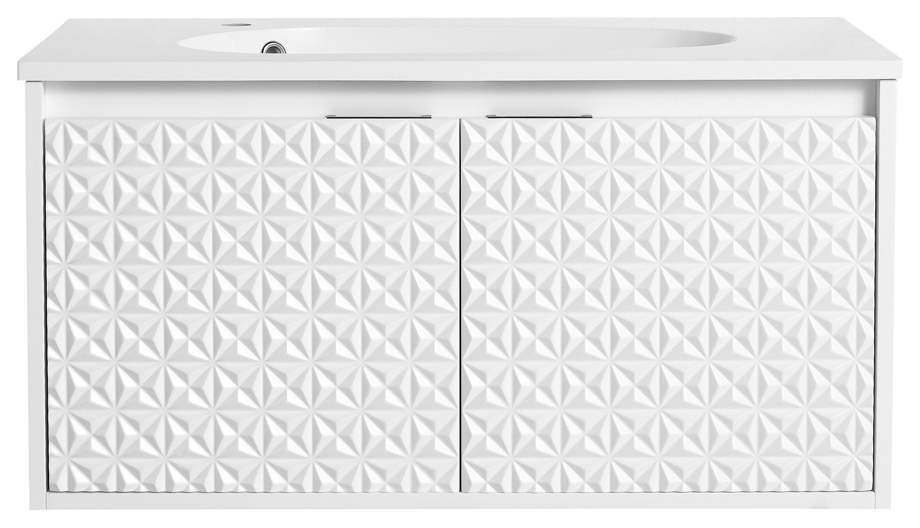 36" Wall Mounted Bath Vanity Set, White, Integrated Resin Sink ...