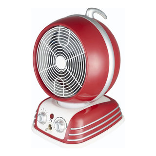 Optimus H1418 Red Retro Design Oscillating Fan Heater With 2 ...