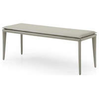 HomeRoots 47" X 16" X 18" Light Grey Faux Leather Bench, 47" X 16" X 18 ...