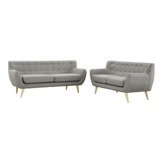 Marcy Light Gray 2 Piece Living Room Set - Midcentury - Living Room ...