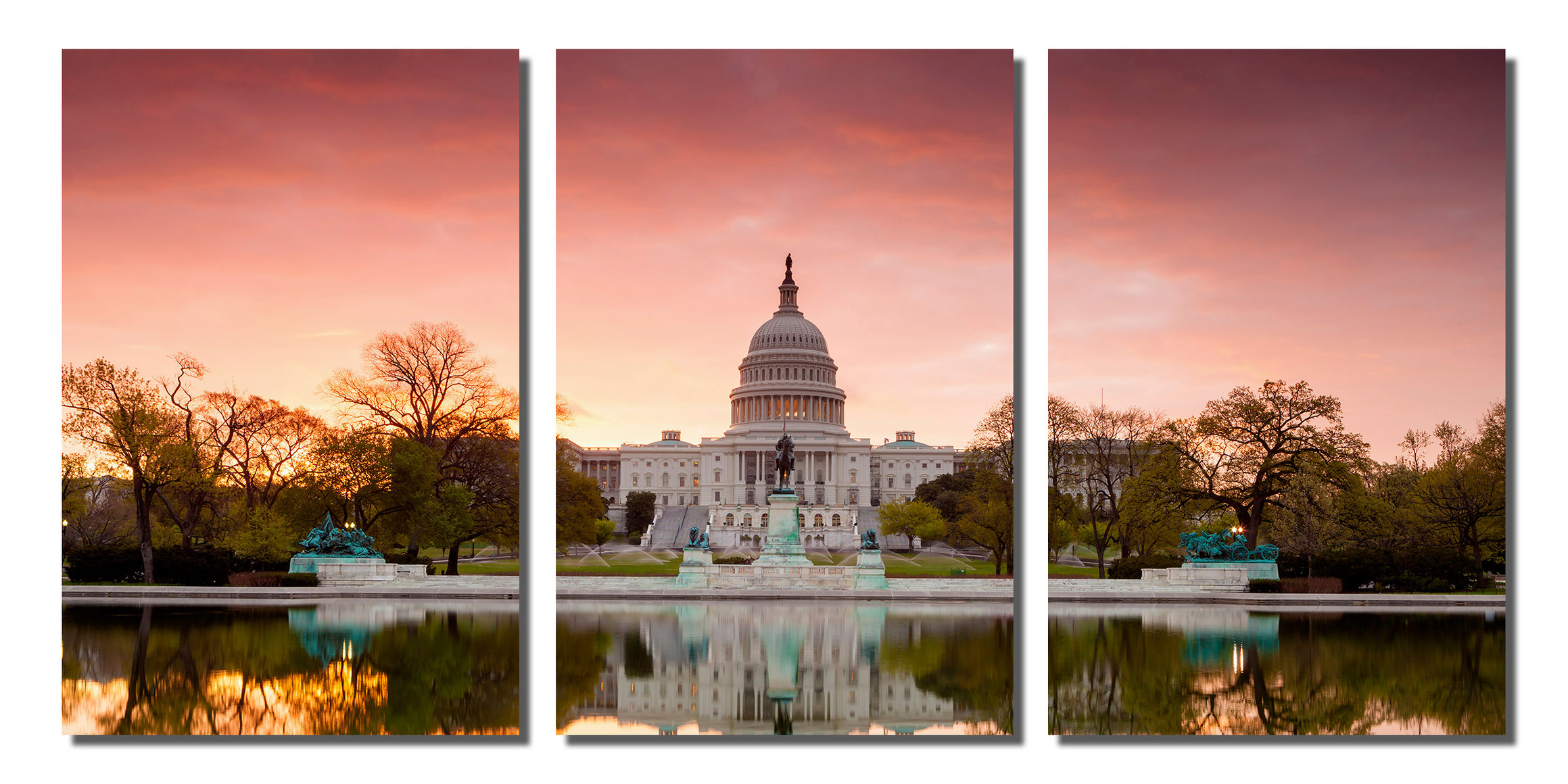 Capitol Building In Washington Dc Metal Print Wall Art, 3 Panel Split ...