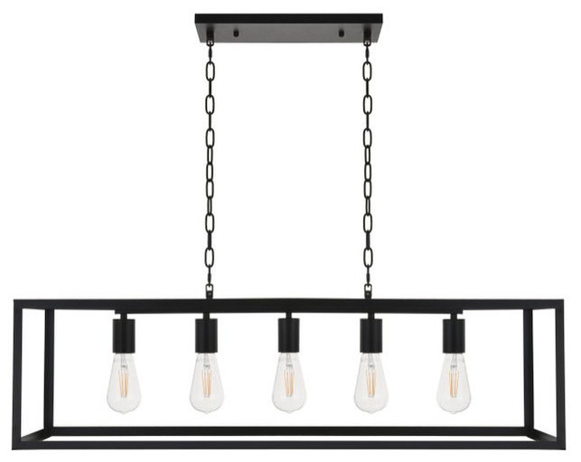 Elegant LD4063D38BK Resolute 5 Light Black Pendant - Pendant Lighting ...