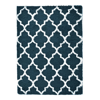 Dubach Morrocan Trellis Shag Rug, 3' X 5' - Mediterranean - Area Rugs ...