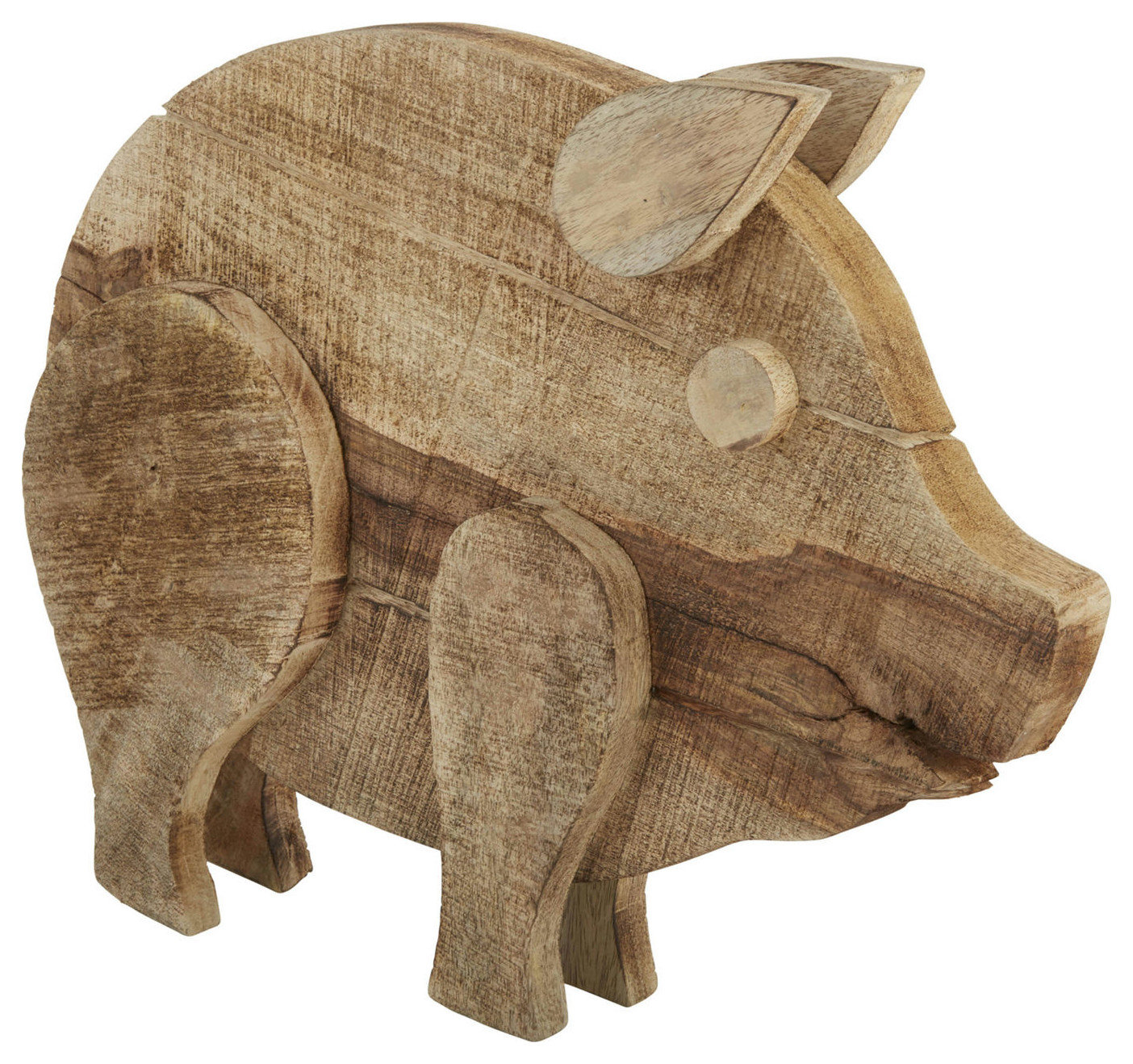 Mango Wood 18" Pig, Brown - Farmhouse - Decorative Objects And ...