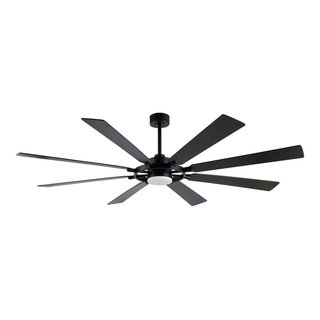 80" Reversible 8-Blade LED Ceiling Fan With Remote, Light ...