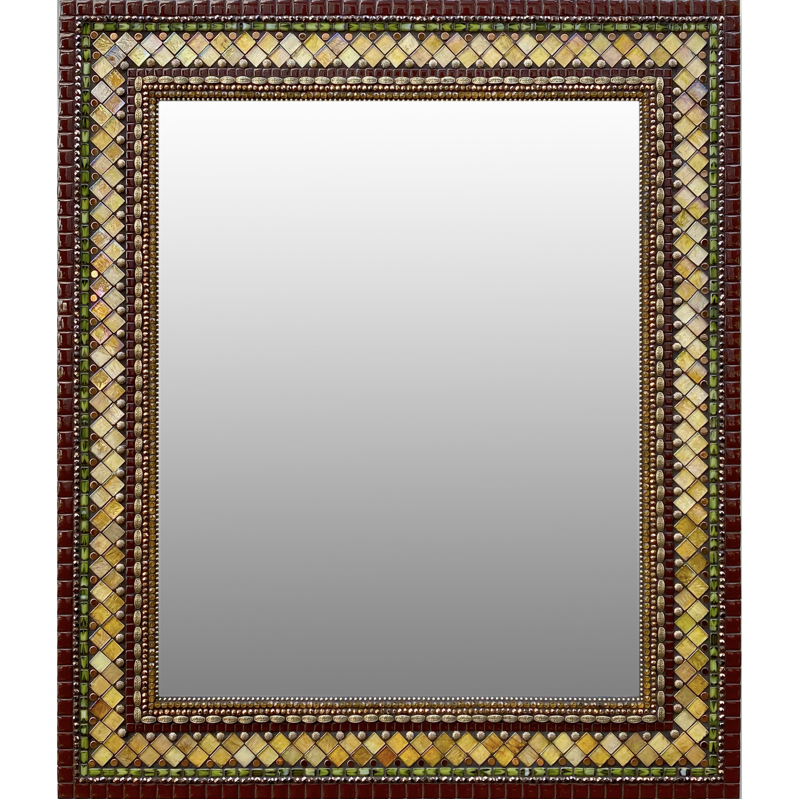 Golden Chocolate Mosaic Mirror, 18x27 Rectangle - Traditional - Wall ...