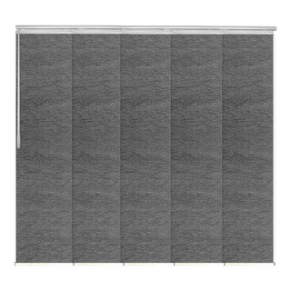 Ember Lead 5-Panel Track Extendable Vertical Blinds 58-110"W, 91.4" H - Modern - Vertical Blinds ...