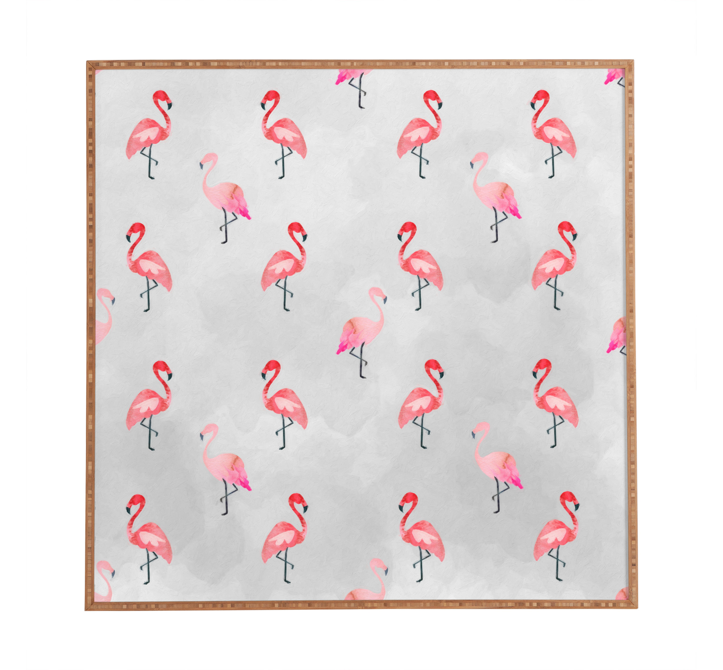 Hello Sayang Flaming Flamingo Framed Wall Art, Large 30"x30" - Tropical ...