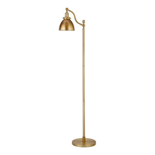 Maklaine Contemporary Handcrafted Floor Lamp in Brass Finish ...