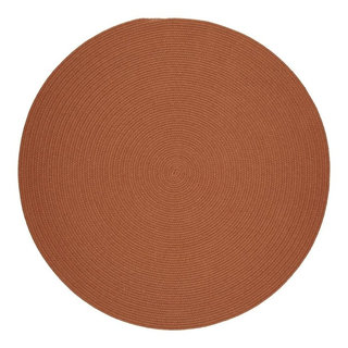 Solid Wool Rug, Terra Cotta, 10' Round, 10' Round - Farmhouse - Area ...