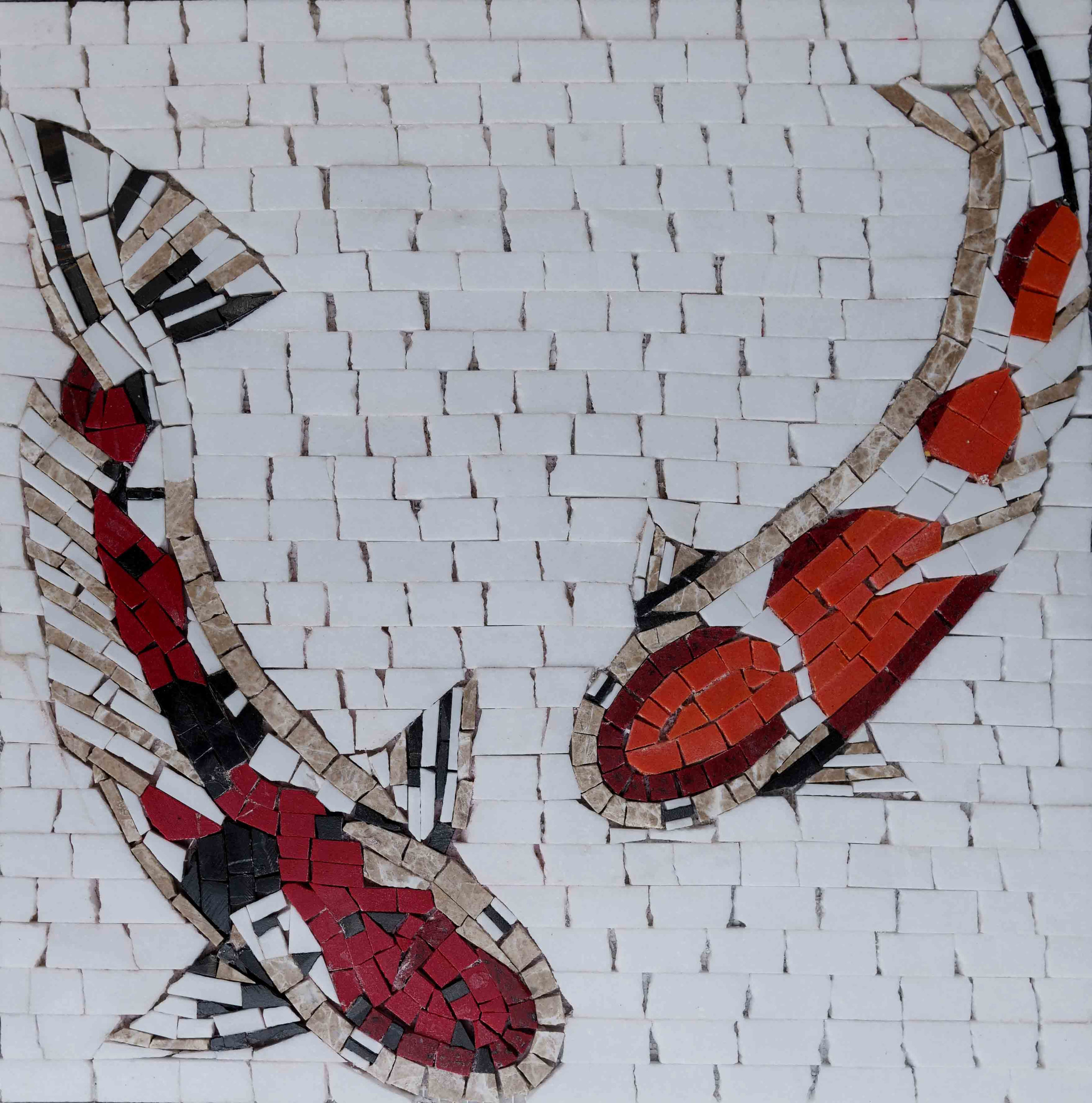 Koi Fish - Nautical Mosaic, 31" x 31" - Asian - Tile Murals - by ...