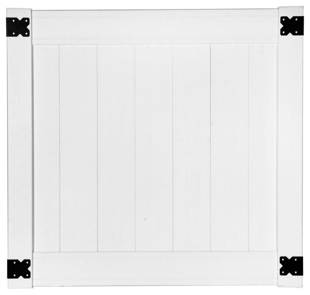 Pro Series 4 ft. x 4 ft. Lakewood White Vinyl Privacy Fence Gate ...