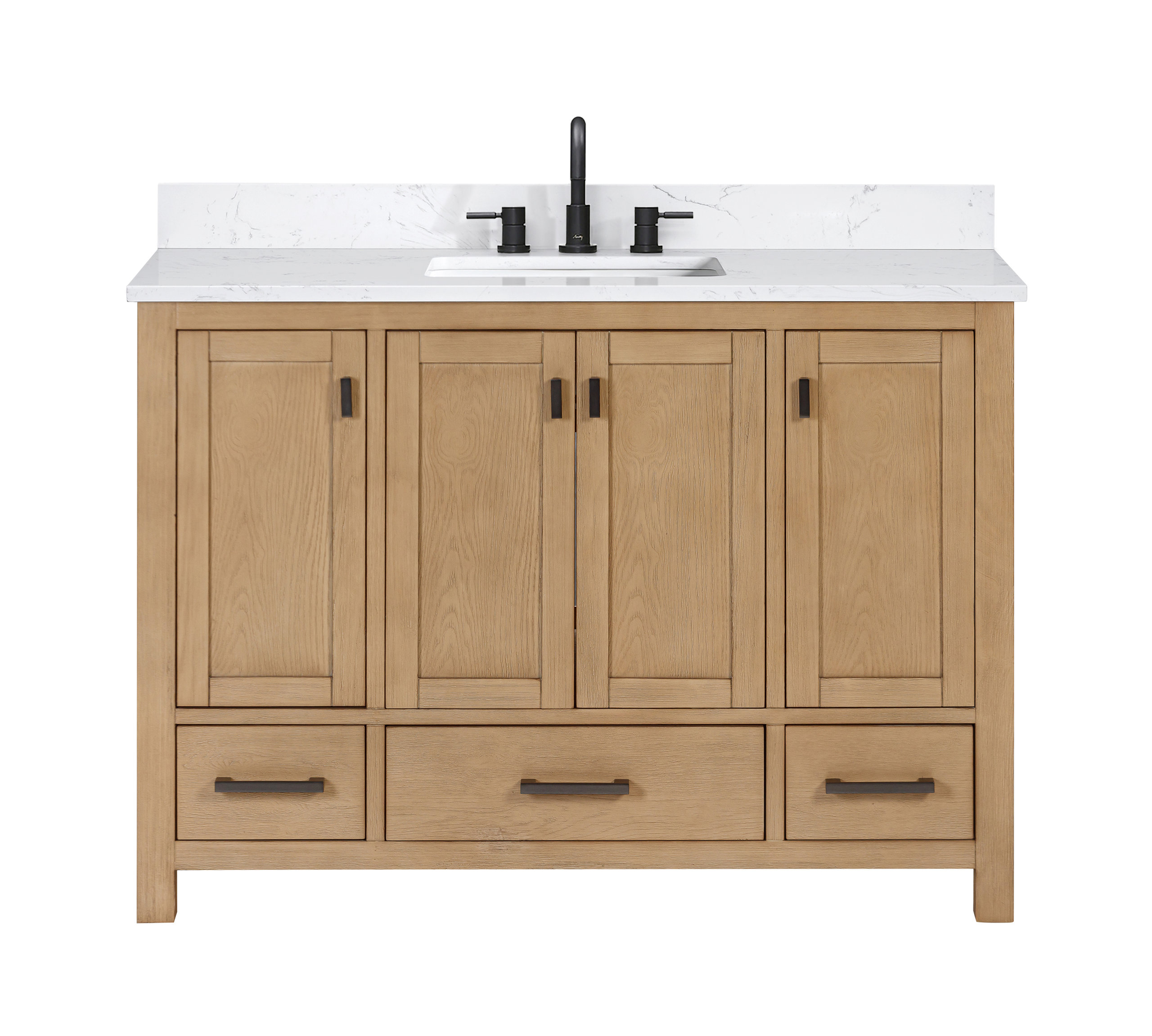Modero Vanity Combo With Cala White Top, Brushed Oak Collection, 49 ...