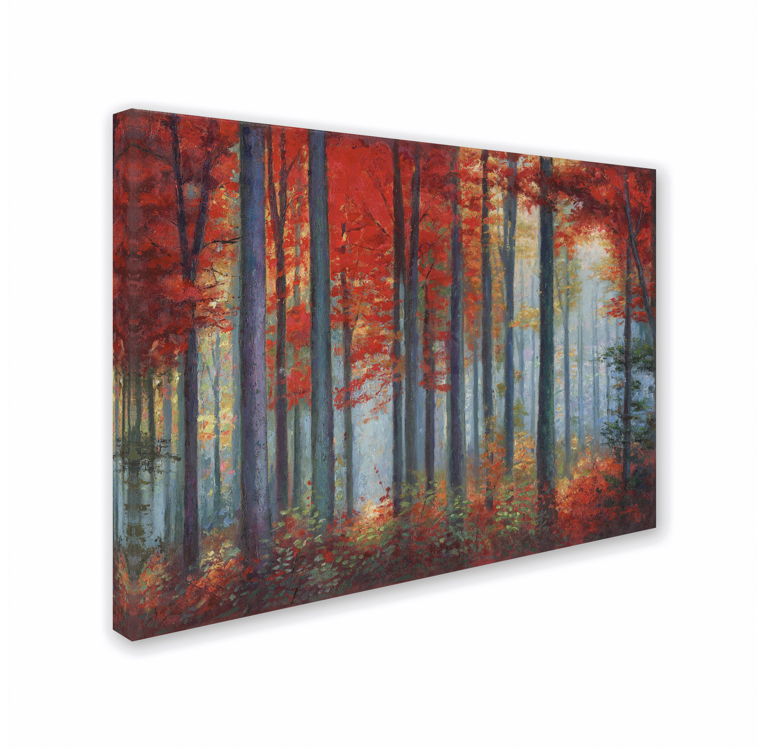 Daniel Moises 'Red Foreset' Canvas Art, 47 x 35 - Contemporary - Prints ...