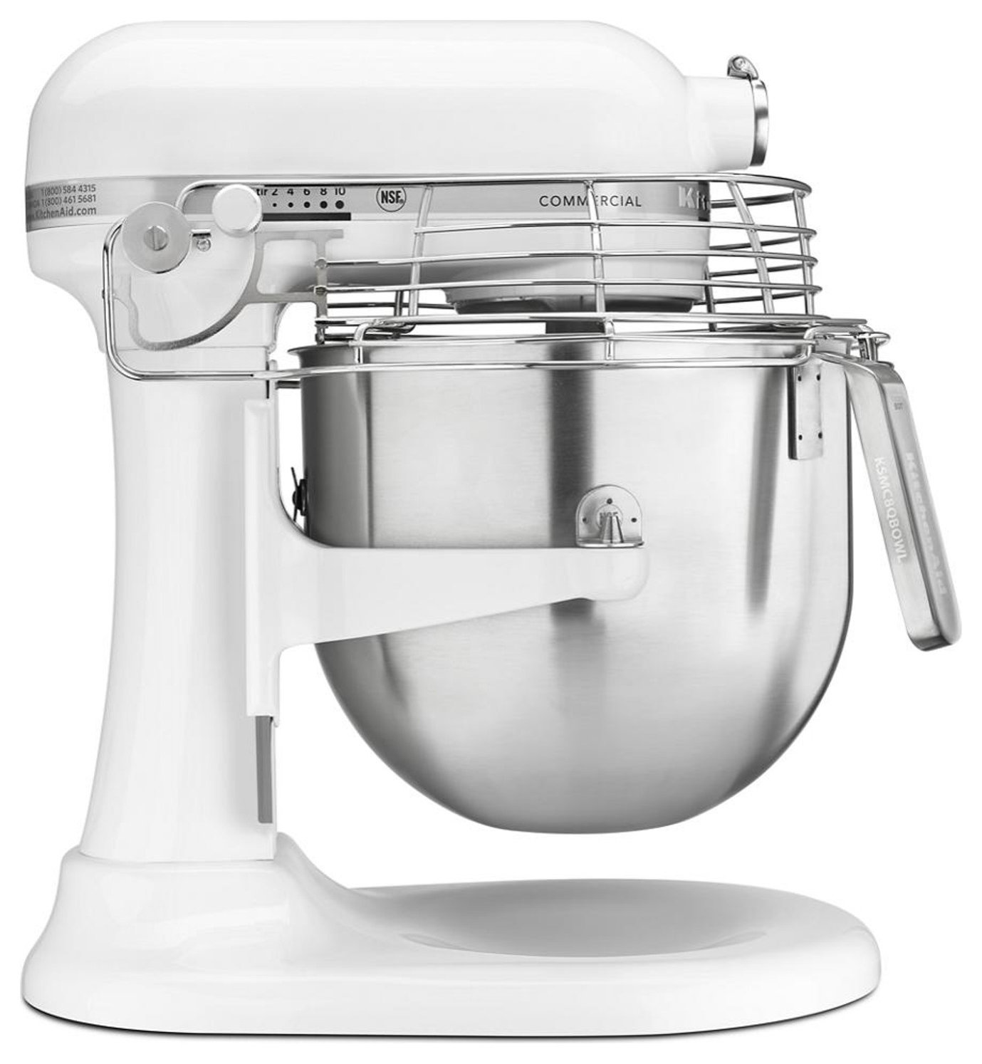KitchenAid Commercial Series White 8 Quart Lift Stand Mixer with Bowl ...