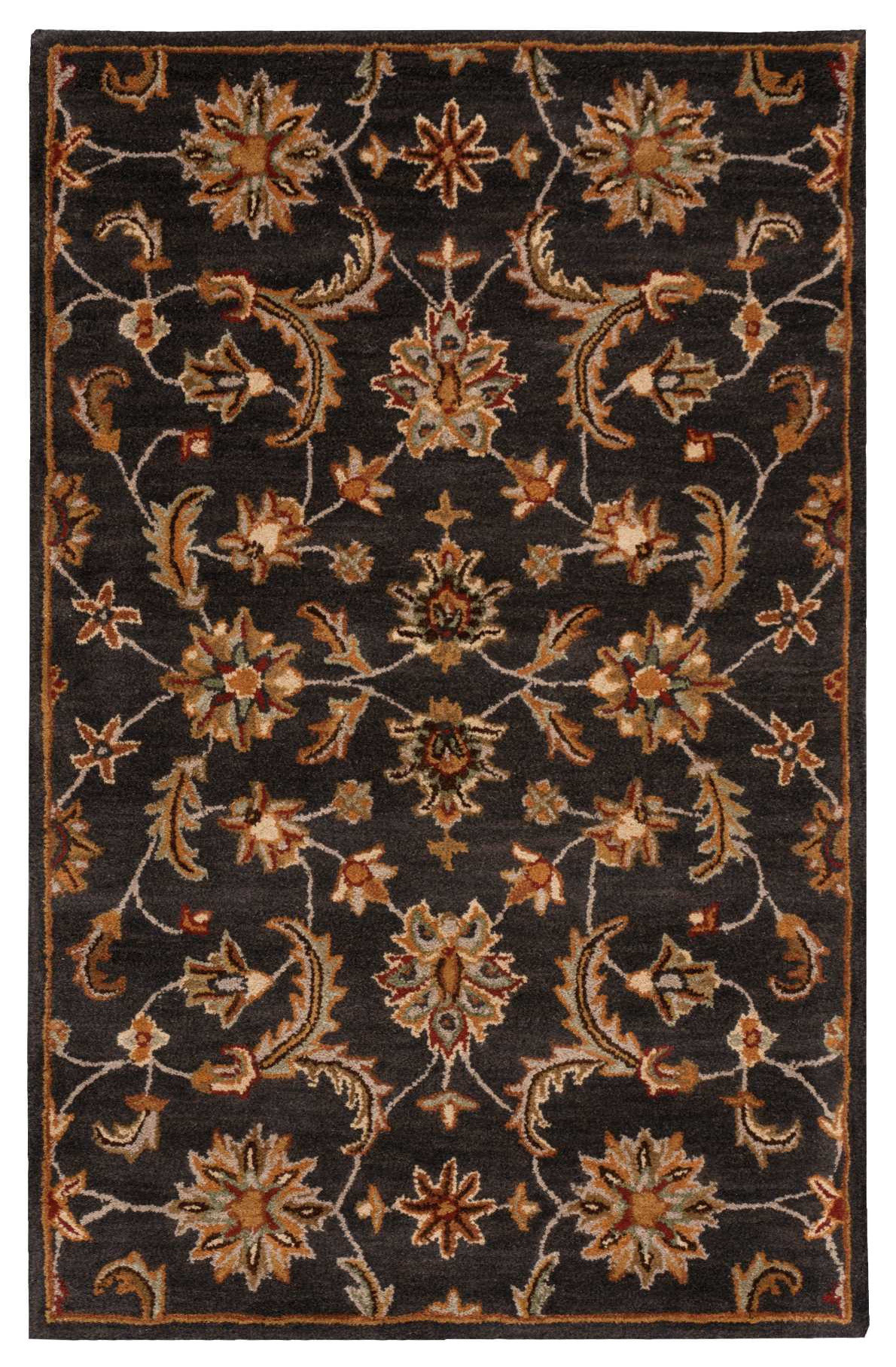 Nourison India House IH83 Area Rug, Charcoal, 8' x 10'6" - Traditional ...