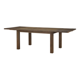 Rustic Rectangular Dining Table With Extension Leaves in Dark Oak ...