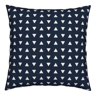 Triangles Navy Great Outdoors Triangle Modern Throw Pillow ...