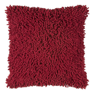 Red Boho Textured Modern Down Throw Pillow - Contemporary - Decorative ...
