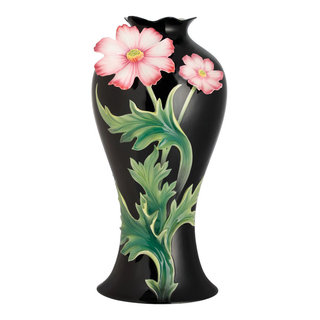 Franz Porcelain Collection Cosmos Flower Large Vase - Traditional ...
