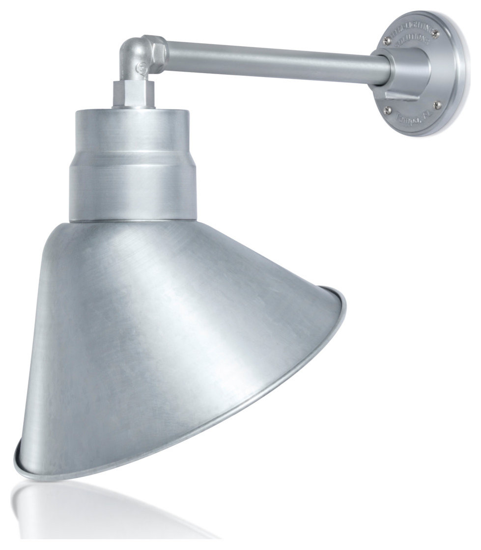 12" Angle Shade Gooseneck Sign Light, 13" Long Straight Arm - Farmhouse ...