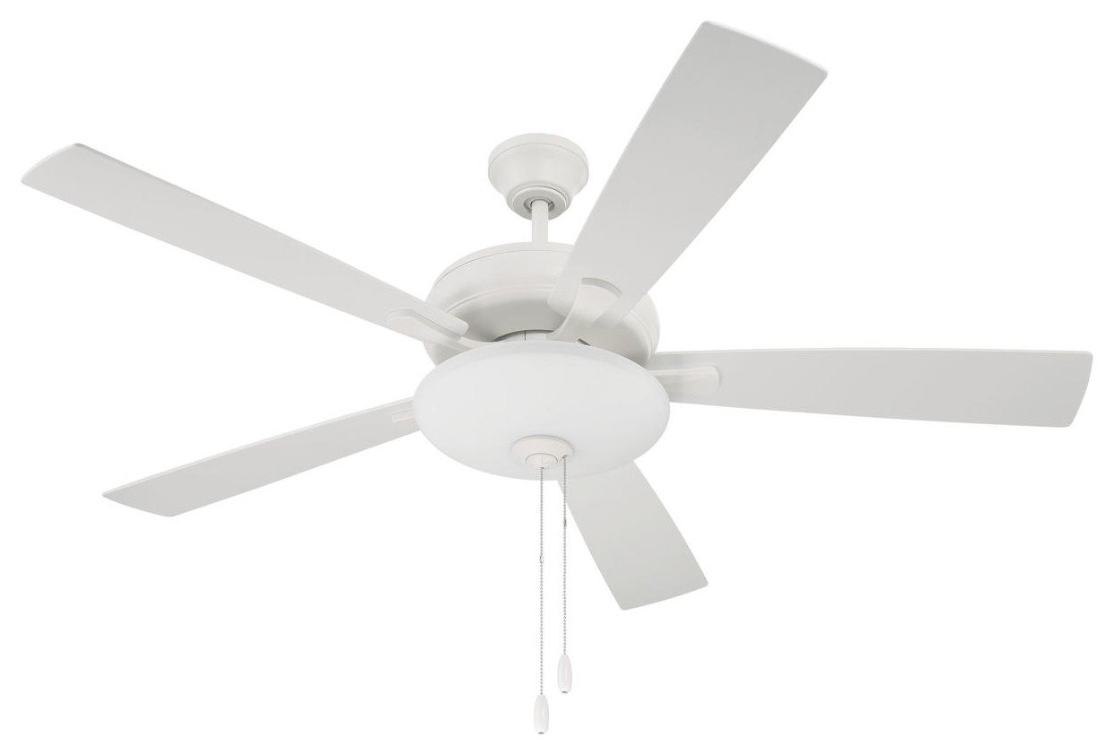 Eos 3 Light 52 in. Indoor Ceiling Fan, White, White/Whitewashed Oak ...