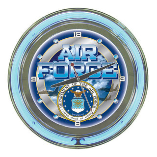 United States Air Force Neon Clock - Contemporary - Wall Clocks - by ...