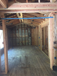 Header heights for wide openings with 8' ceilings