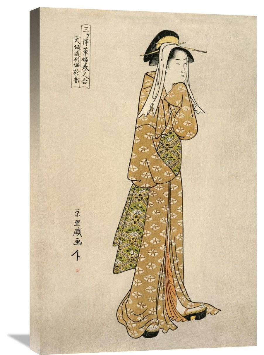 "The Streetwalker Okane" Artwork, 19.531" x 30" - Asian - Prints And ...