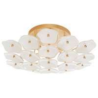 Leighton Flush Mount, 3-Light, Soft Brass, Cream Tinted Glass, 20"W ...