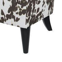 Shelter High Back Wingback Chair in Velvet Brown Cow Print ...