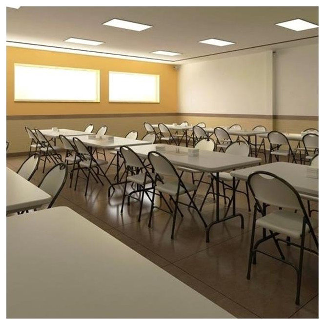 UrbanPro 22-32" Adjustable Plastic & Steel Folding Table in Gray ...