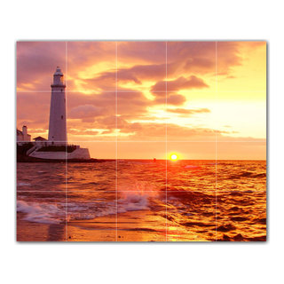 Lighthouse Ceramic Tile Wall Mural HZ500839, 40" Wide x 32" High ...