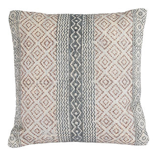 Cushion Cotton ESHA Square w/ white embroidery 20x20" - Transitional ...